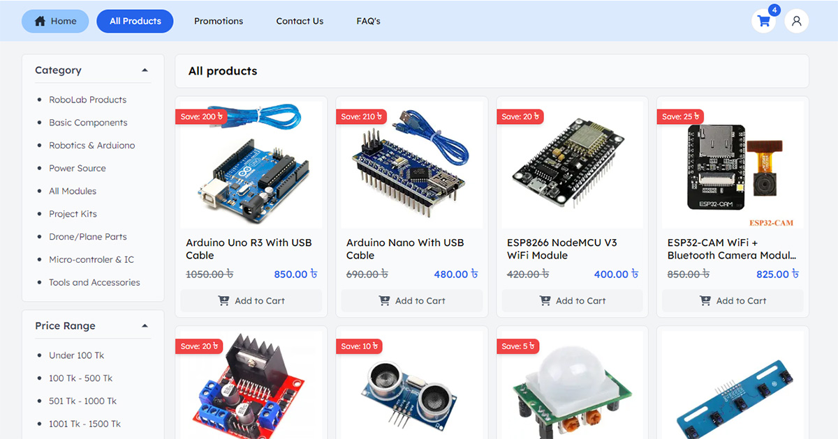 All Products | Robotics Components - Robogearbd.com